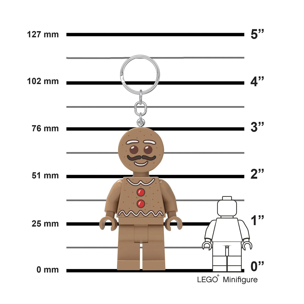 LEGO Minifigures Large 3 Inch Tall Figure Keychain Light - Gingerbread ...